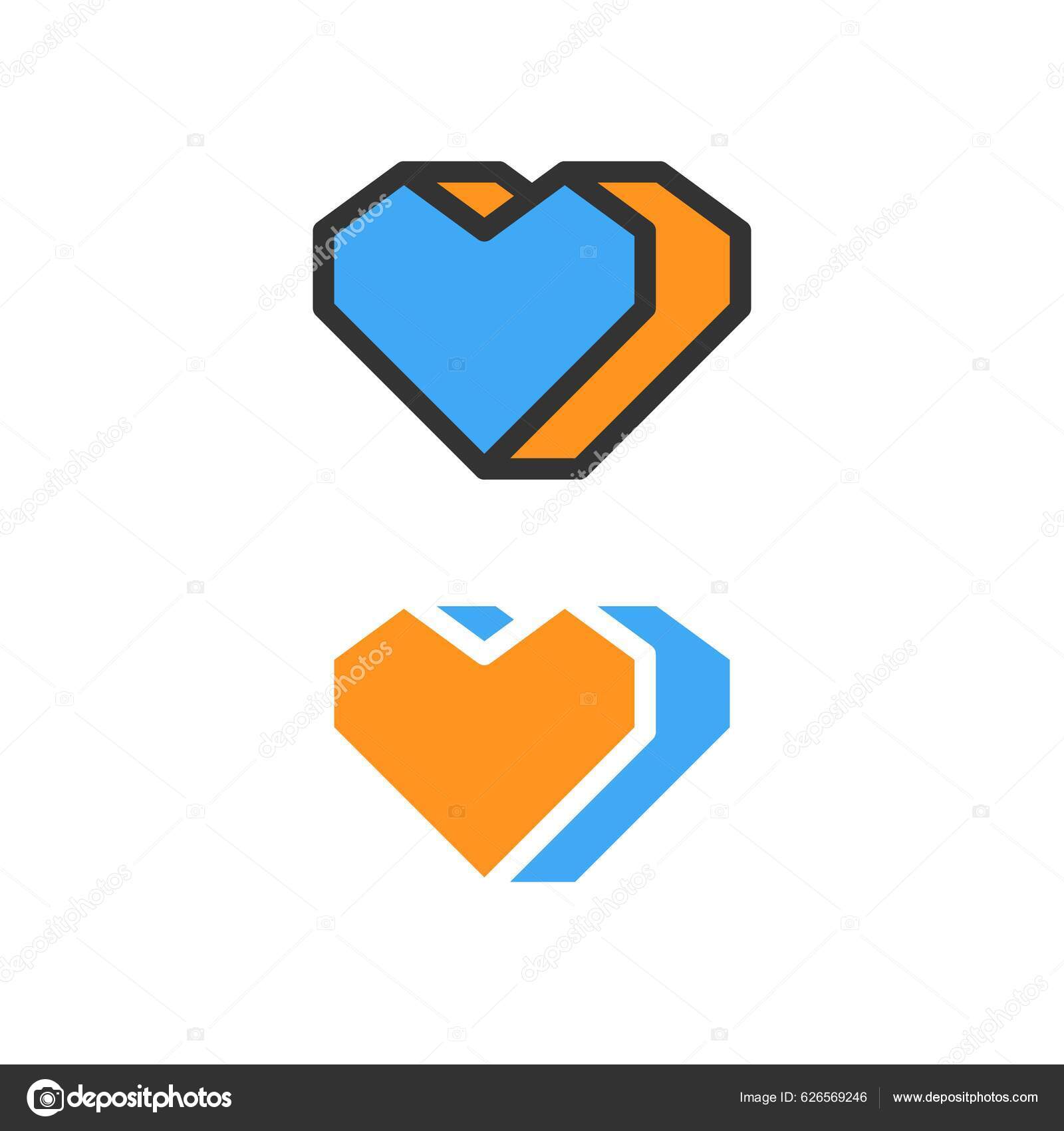 Geometry Heart Logo Love Design Symbol Stock Vector by ©lucky_xtian ...