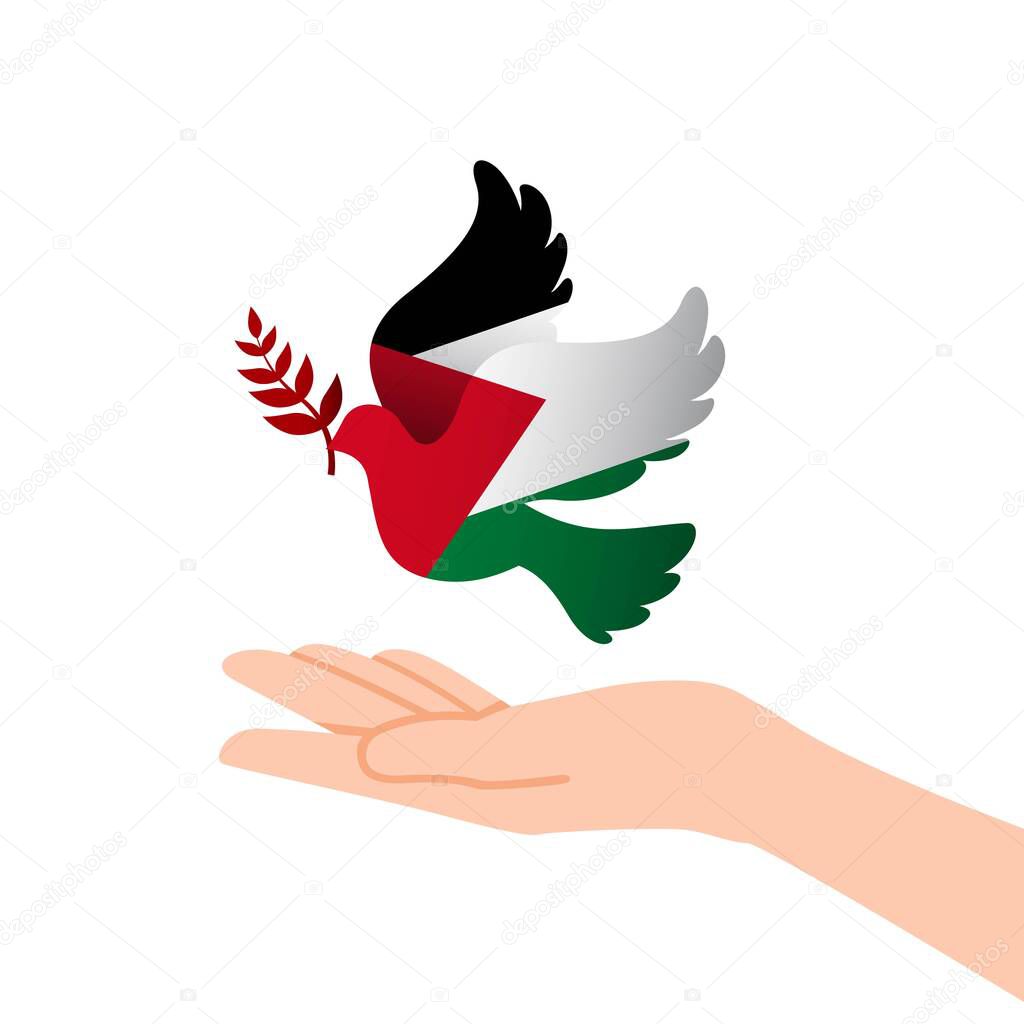 Free Palestine Design. Párate con Palestina. Ninguna ilustración de guerra 2024