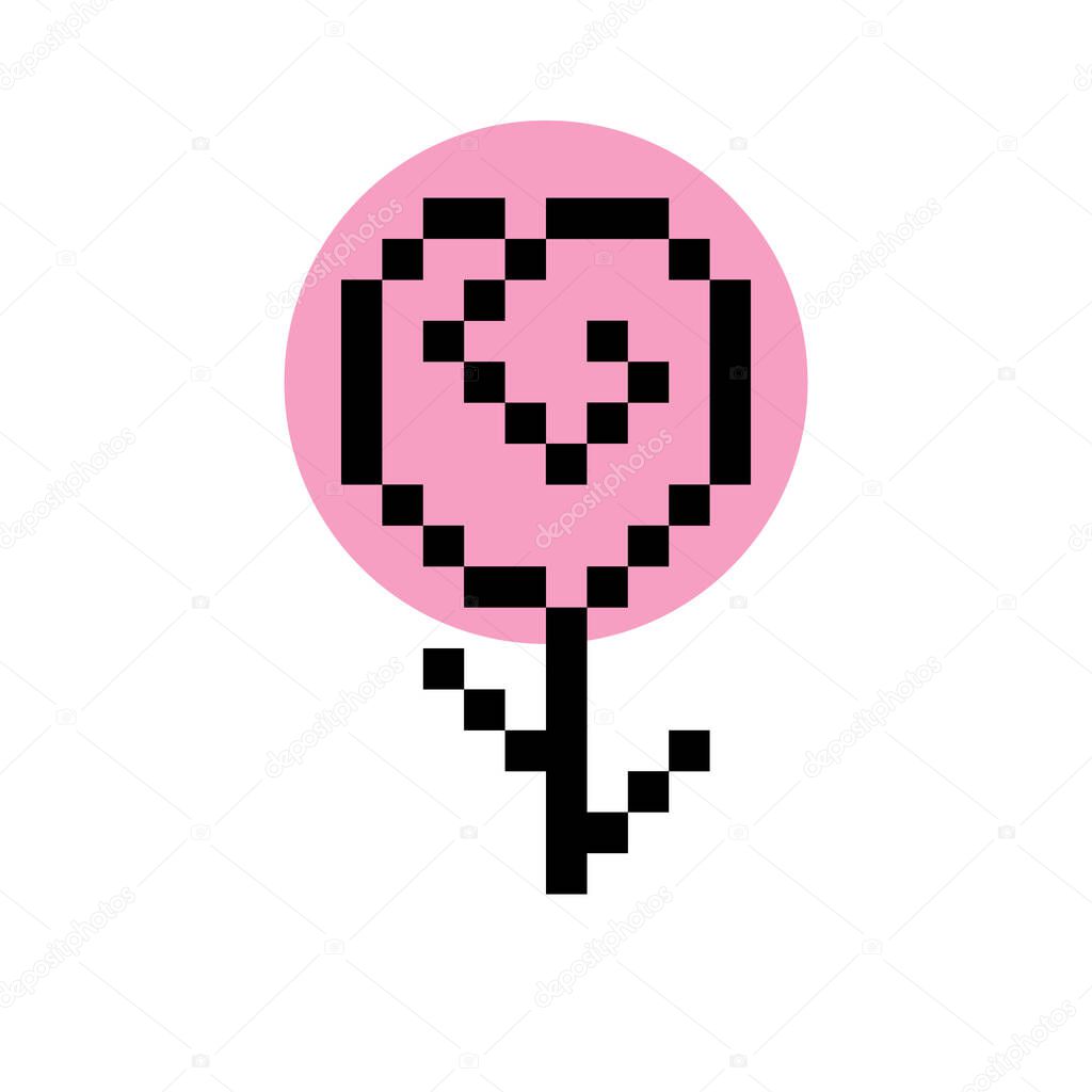 Pixel arte rosa ilustración vectorial minimalista. Ochenta juegos de ...