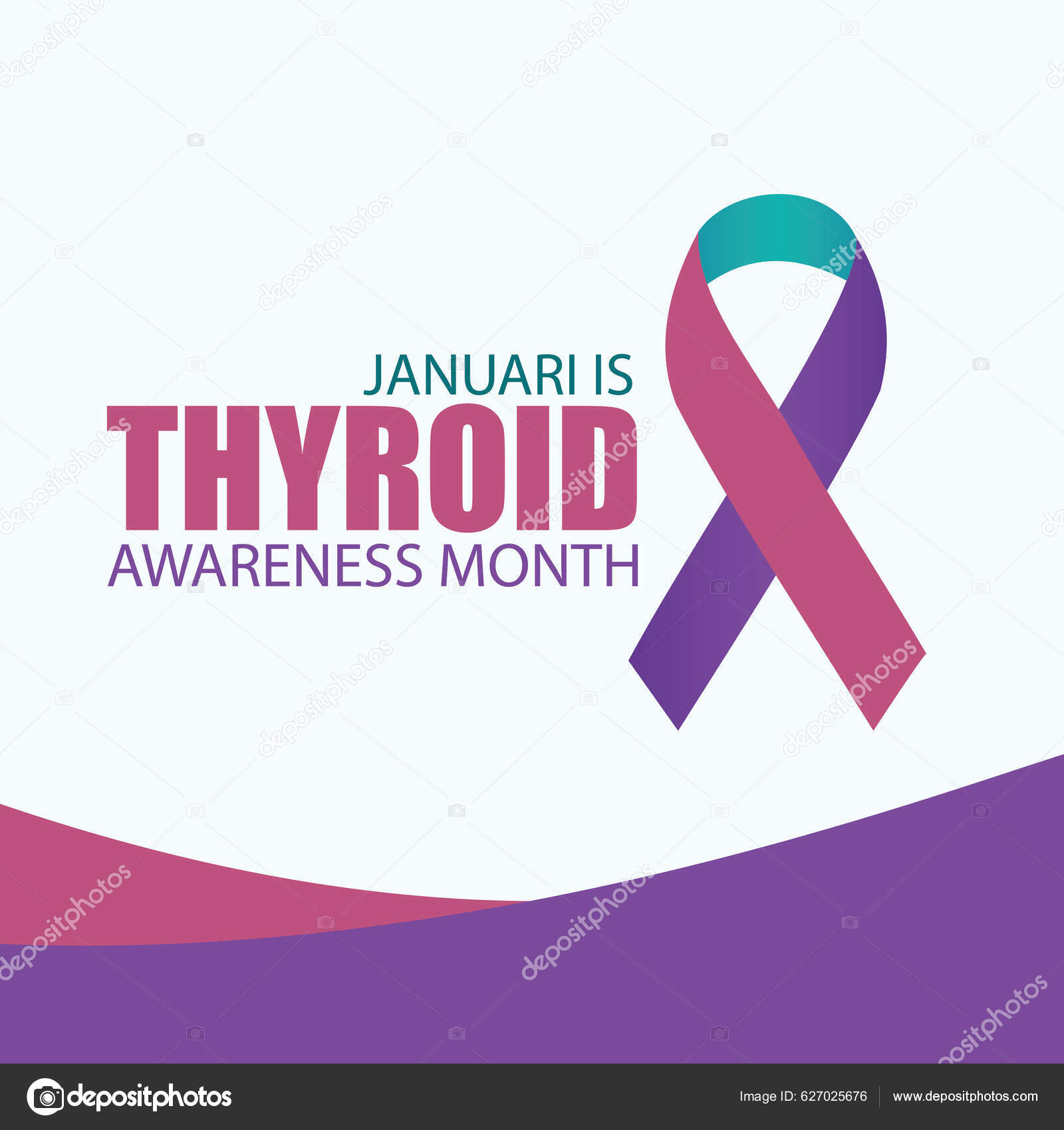 Vector Illustration Thyroid Awareness Month Simple Elegant Design Stock ...