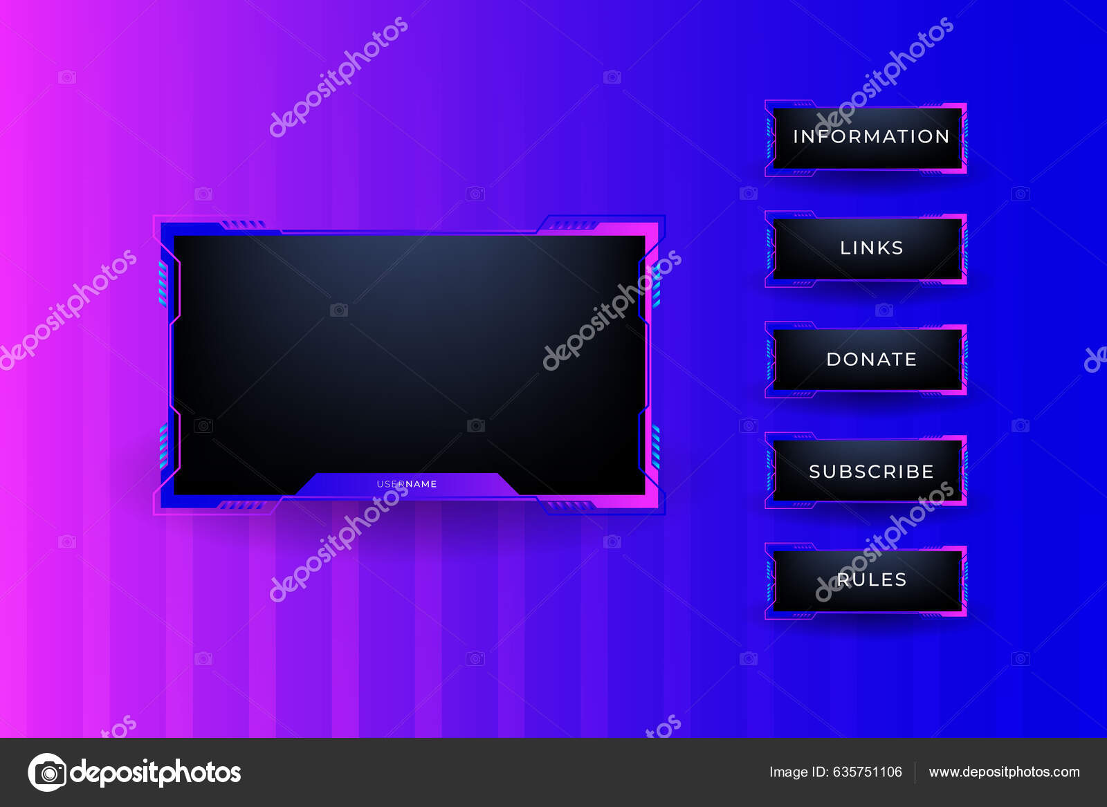 Twitch Stream Overlay Package Including Facecam Overlay Offline ...