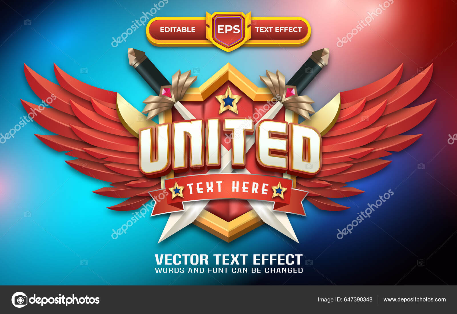 United Game Logo Editable Text Effect Stock Vector by ©Singotak 647390348