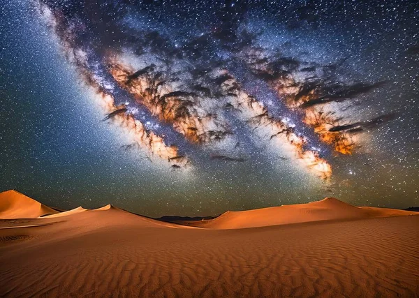 beautiful landscape with a star of the namib desert, namibia - Stock ...
