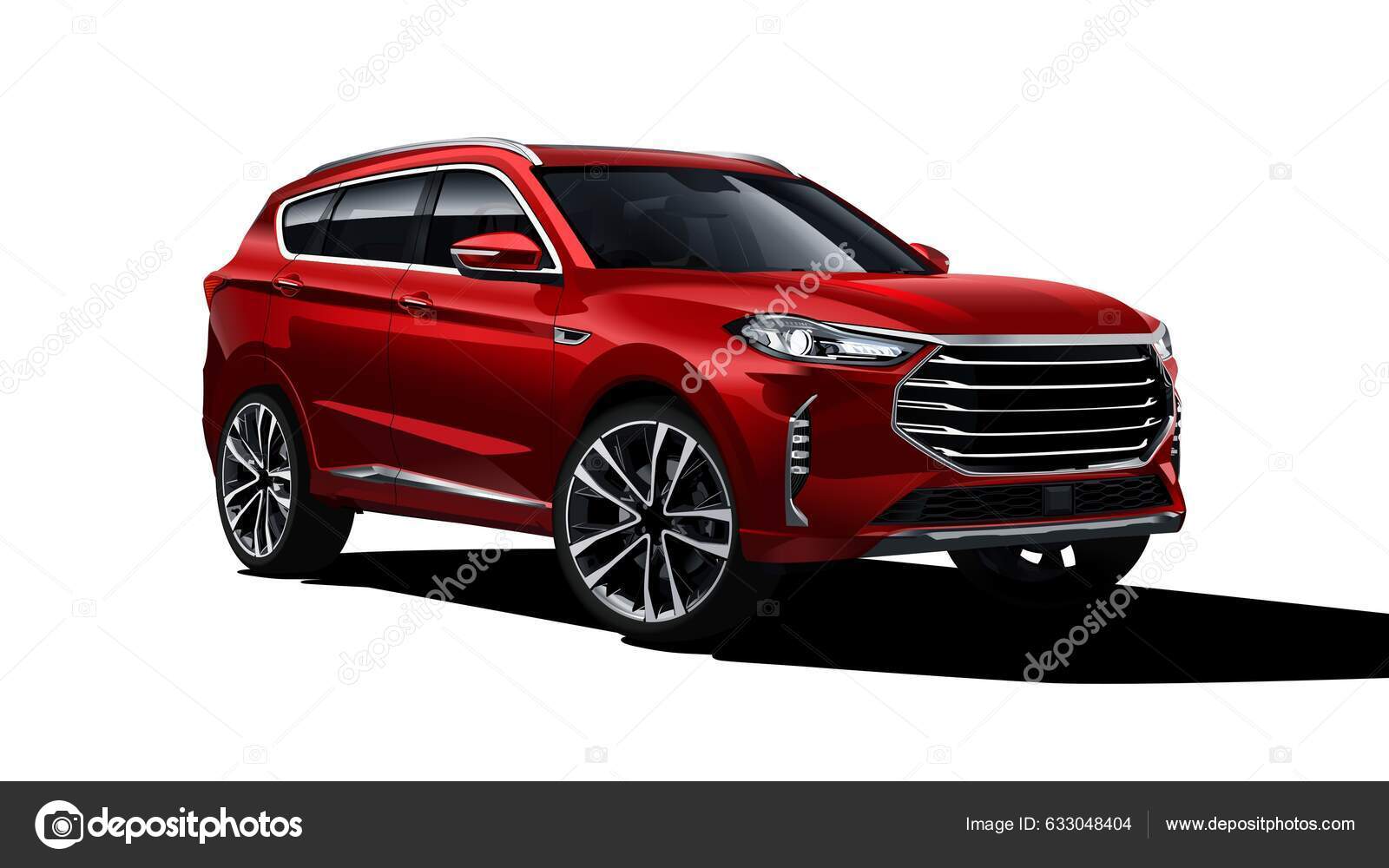 Vector Red Realistic Vector Suv Car White Background Stock Vector by ...