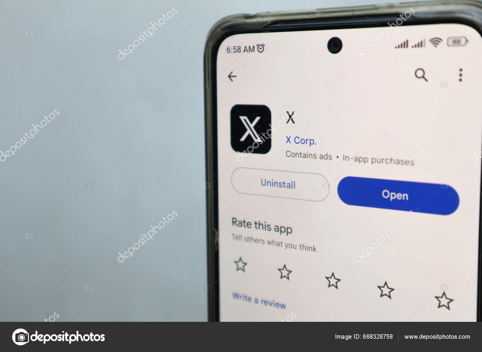 Bandung Indonesia July 2023 Installing Twitter App Google Playstore New ...