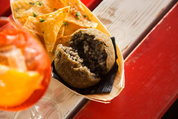 Black Arancini Calamari Arancini Specialty Sicilian Cuisine Deep Fried ...