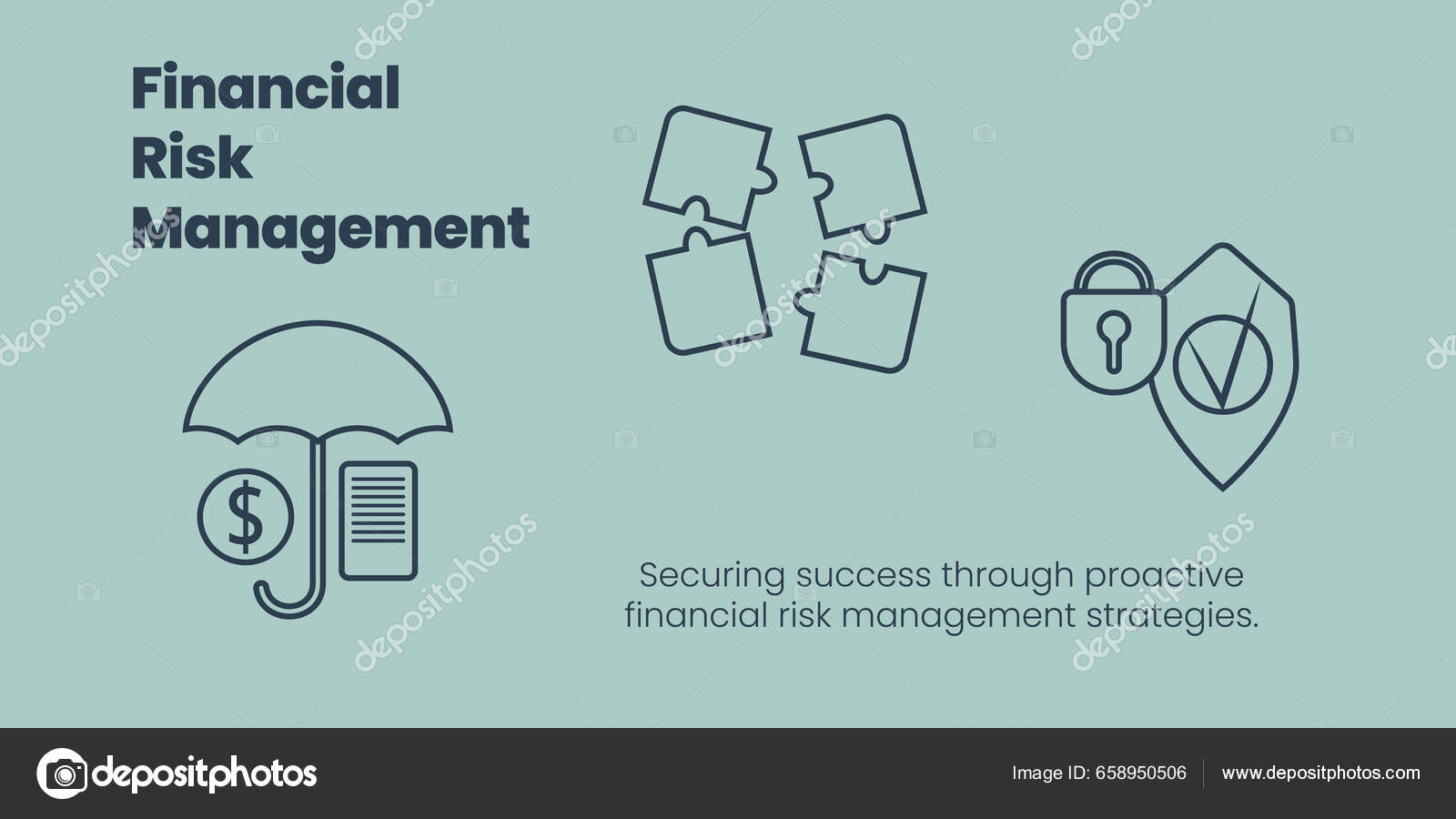 Financial Risk Management Banner Green Background Stylish Banner Black ...