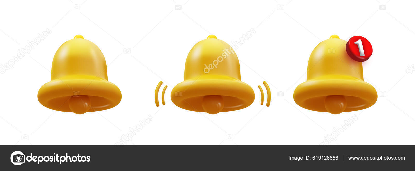 Bell Icône Mis Isolé Sur Fond Blanc Réaliste Rendre Sonnerie Vecteur ...