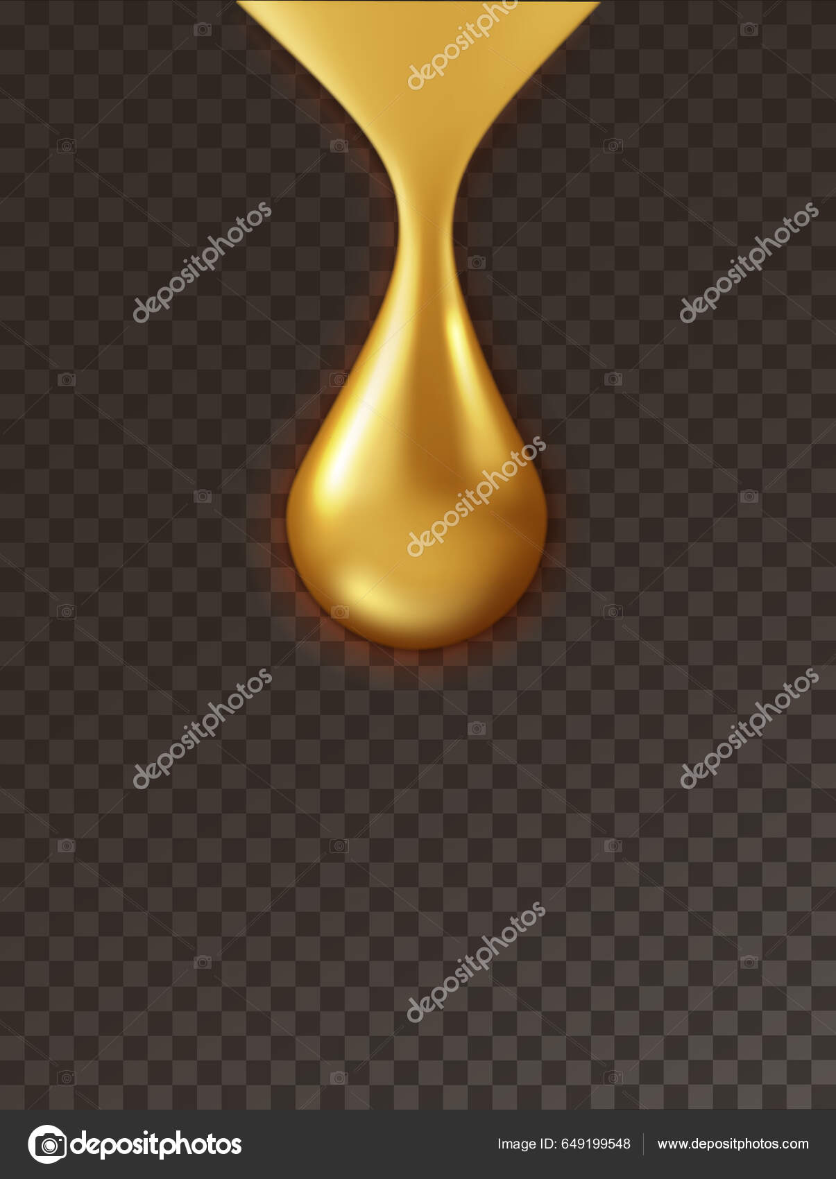 Gold Drop Liquid Isolated Transparent Background Big Realistic Collagen ...