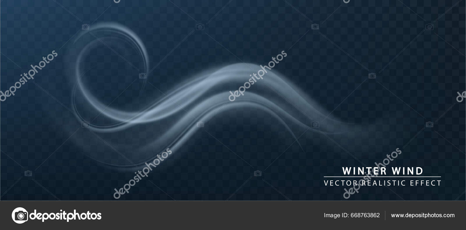 Winter Wind Realistic Cold Wind Blow Transparent Background Vector ...