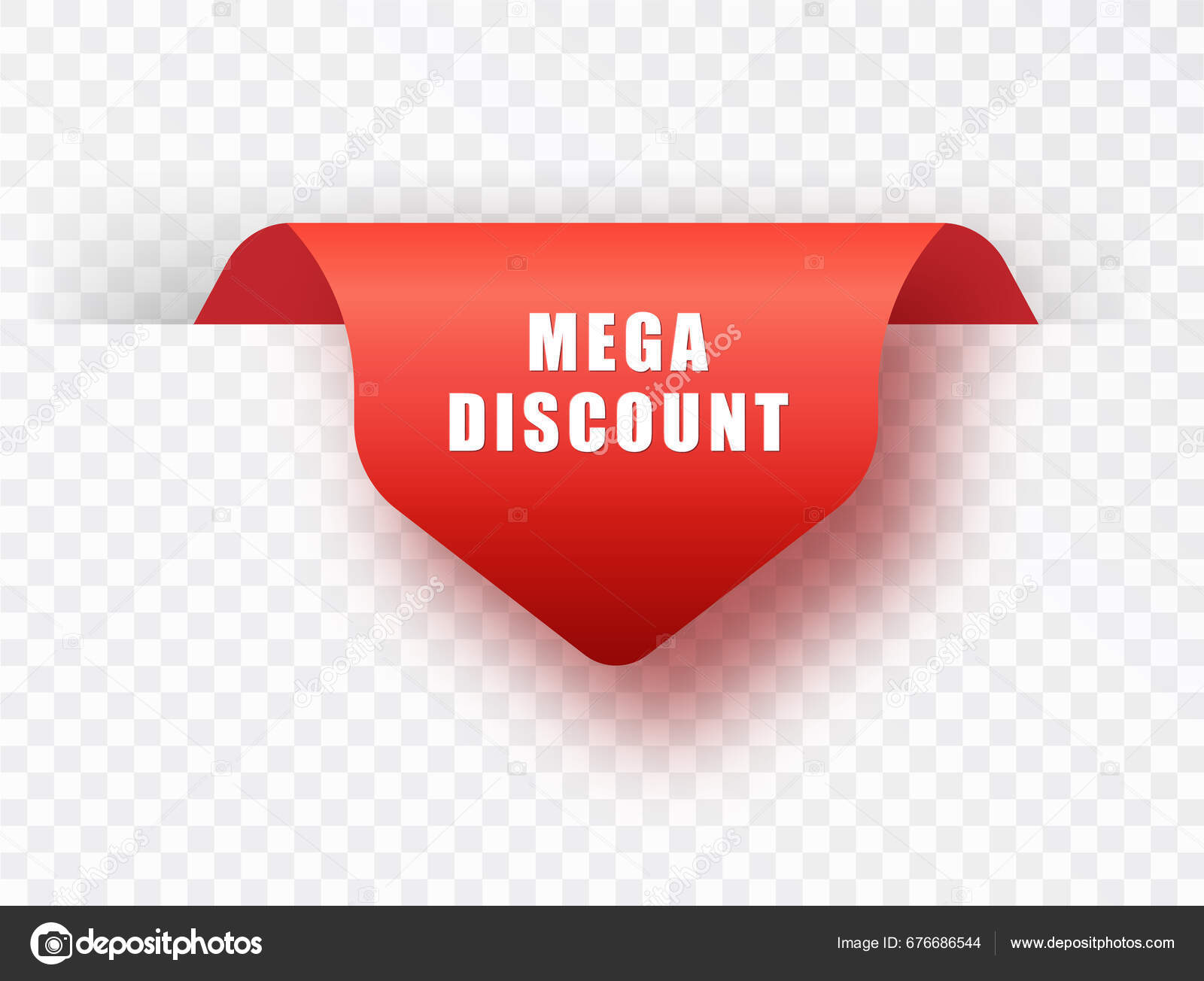 Red Banners Featuring Mega Discount Offers Discount Labels Market ...