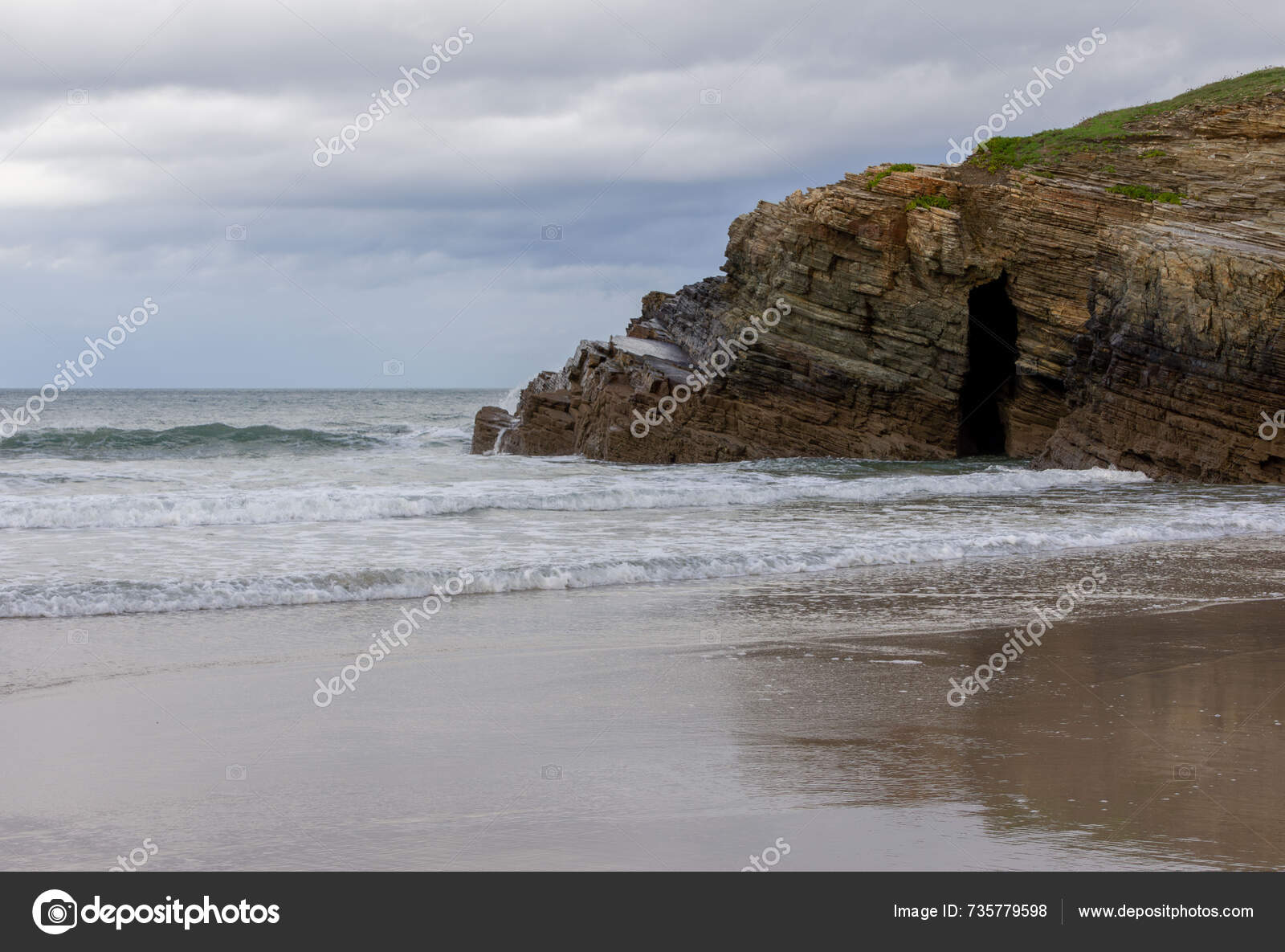 Coastal Rocky Outcropping Landscape Serene Atmosphere Natural Light ...