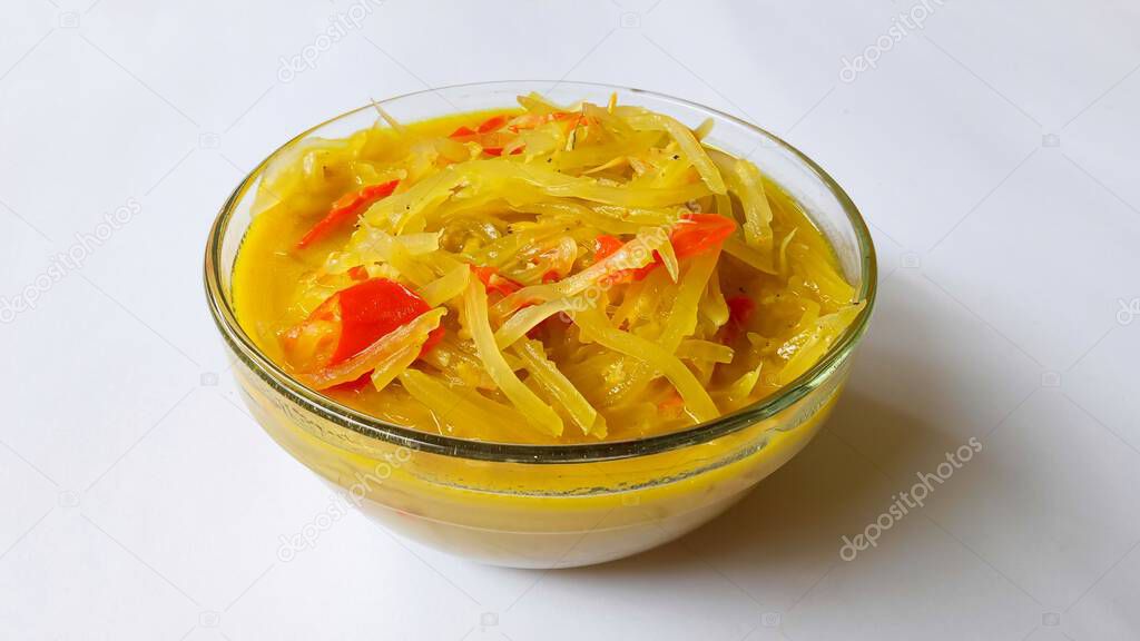 Lodeh pepaya muda, dish with coconut milk sauce is one of the side ...