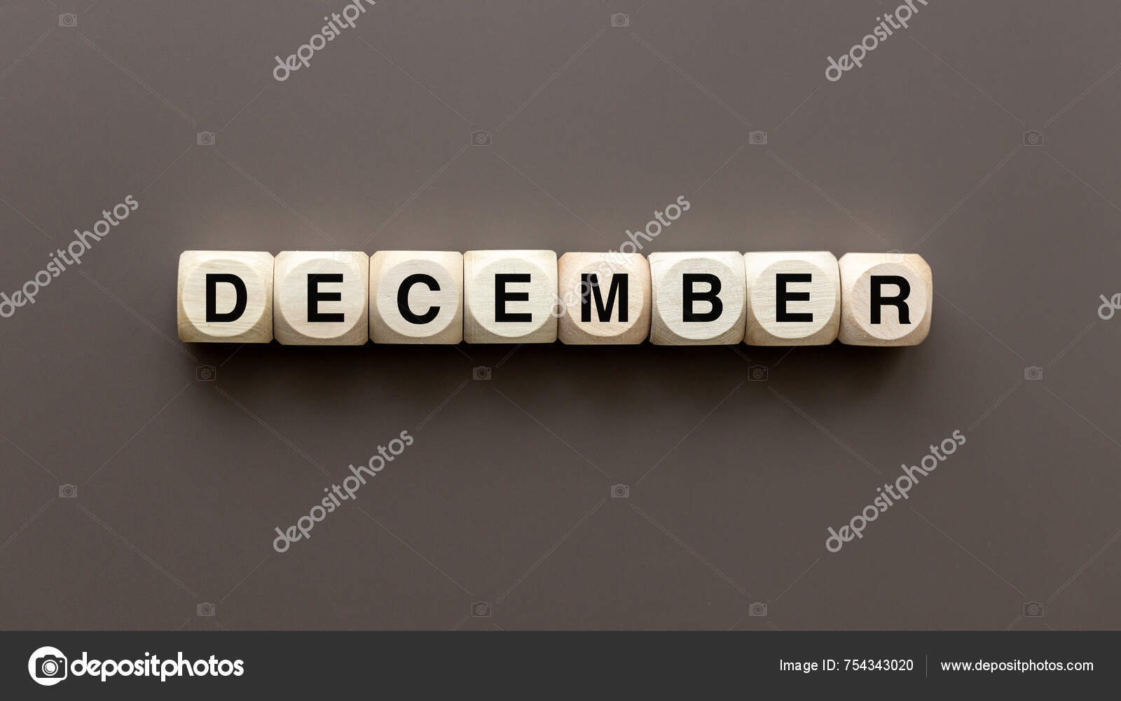 December Symbol Conceptual Word December Wooden Blocks Beautiful Brown ...