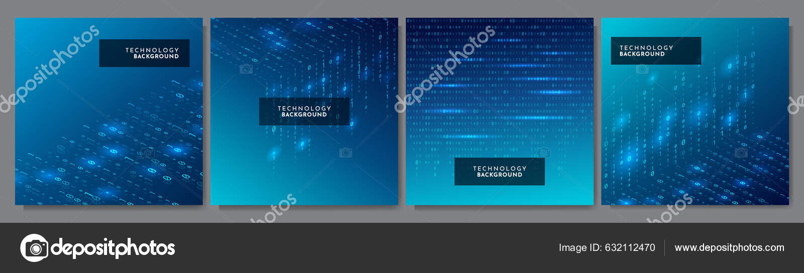 Vector Illustration Binary Code Dark Background Software Programming Concept Glowing Stock