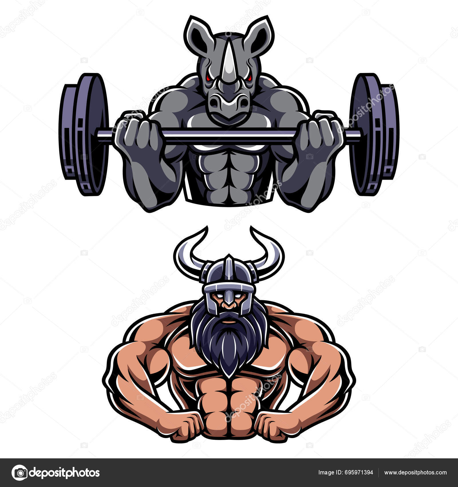 Vector Mascot Bodybuilding Logo Gaming Shirt Design Stock Vector by ...