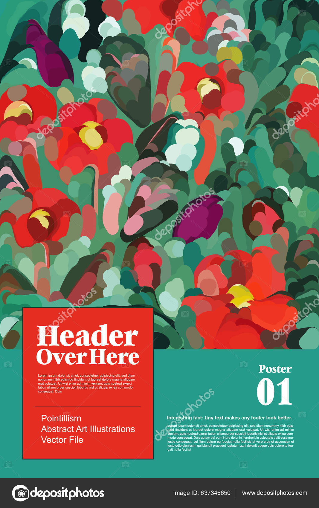 Nature Poster Vector Illustration Landscape Natural Background Flowers ...