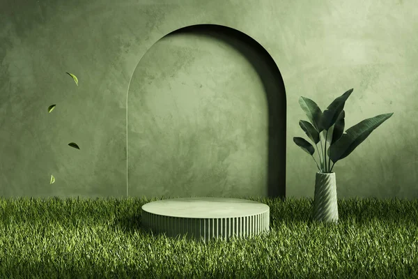 Rendering Platform Podium Plant Product Presentation Background Stock ...