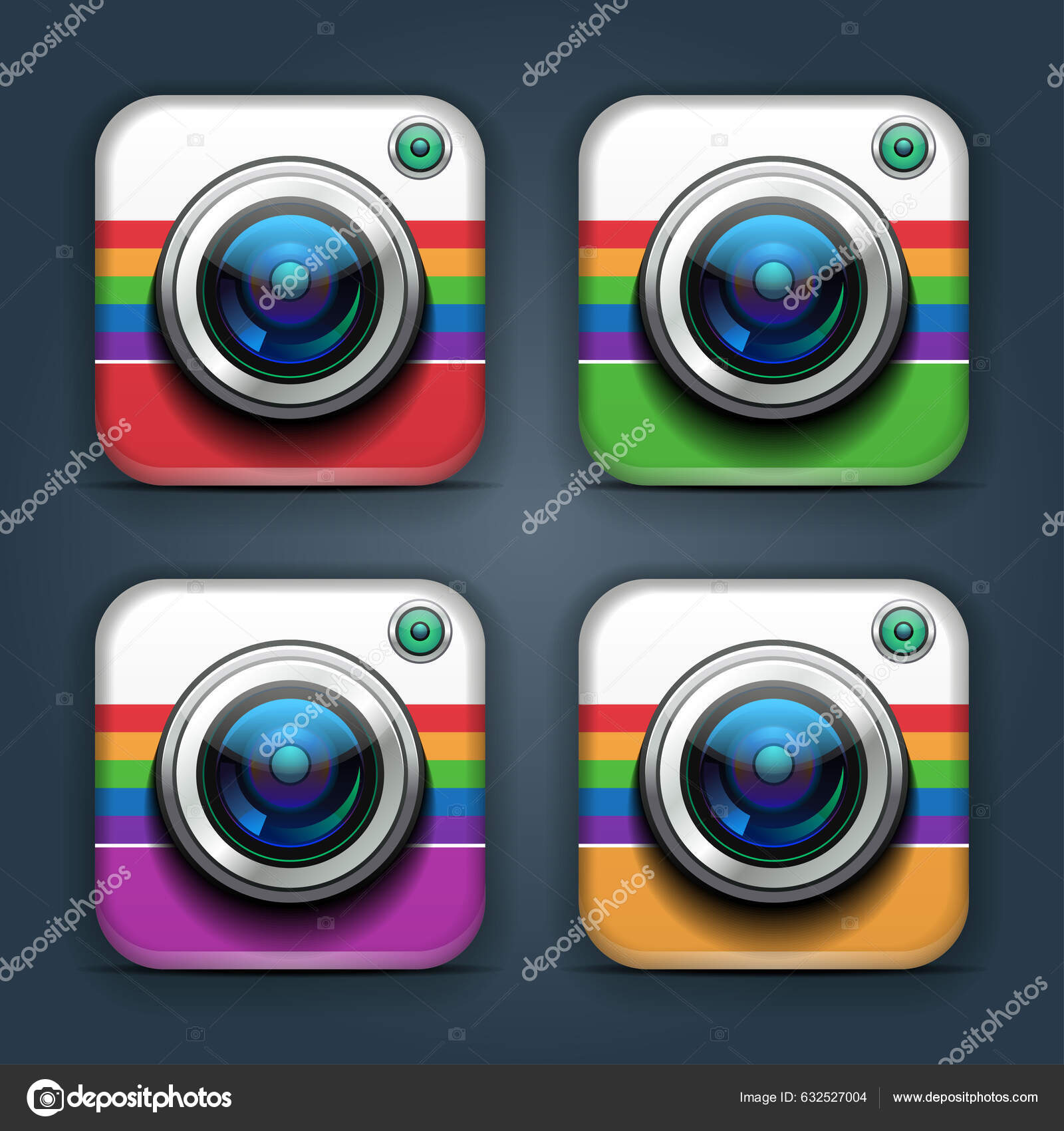 Camera Icon Includes Color Versions Vector Illustration Stock Vector by ...