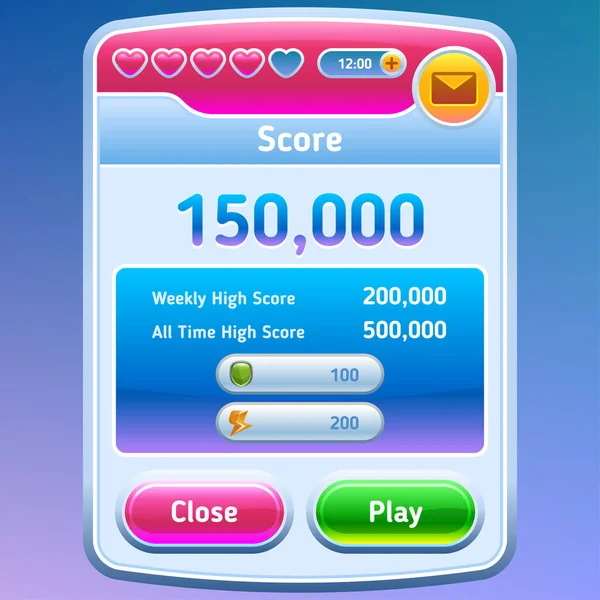 Game User Interface Elements Buttons Progress Bar Icons Fields Game Stock Vector by ©IcoMaker ...