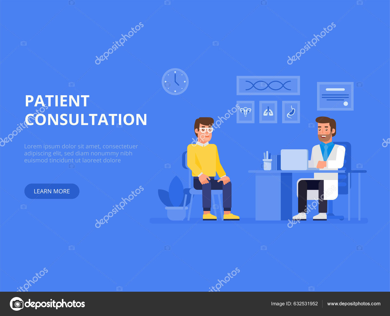 Doctor Patient Concept Banner Characters Patient Consultation Can Use ...