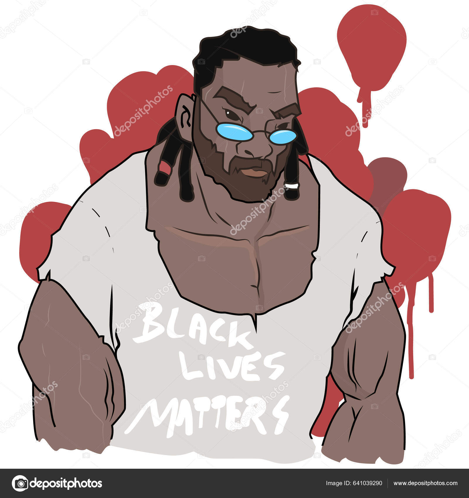 Black Lives Matter Blm Racism Statement Young African Americans Man ...