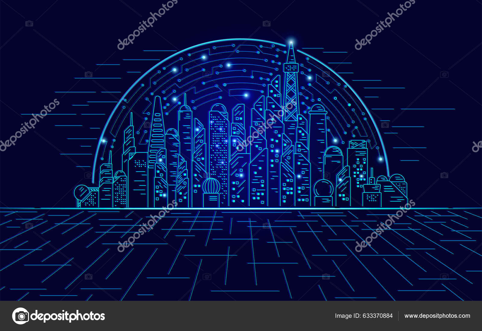Abstract Technology Background Digital Building Matrix Style ...