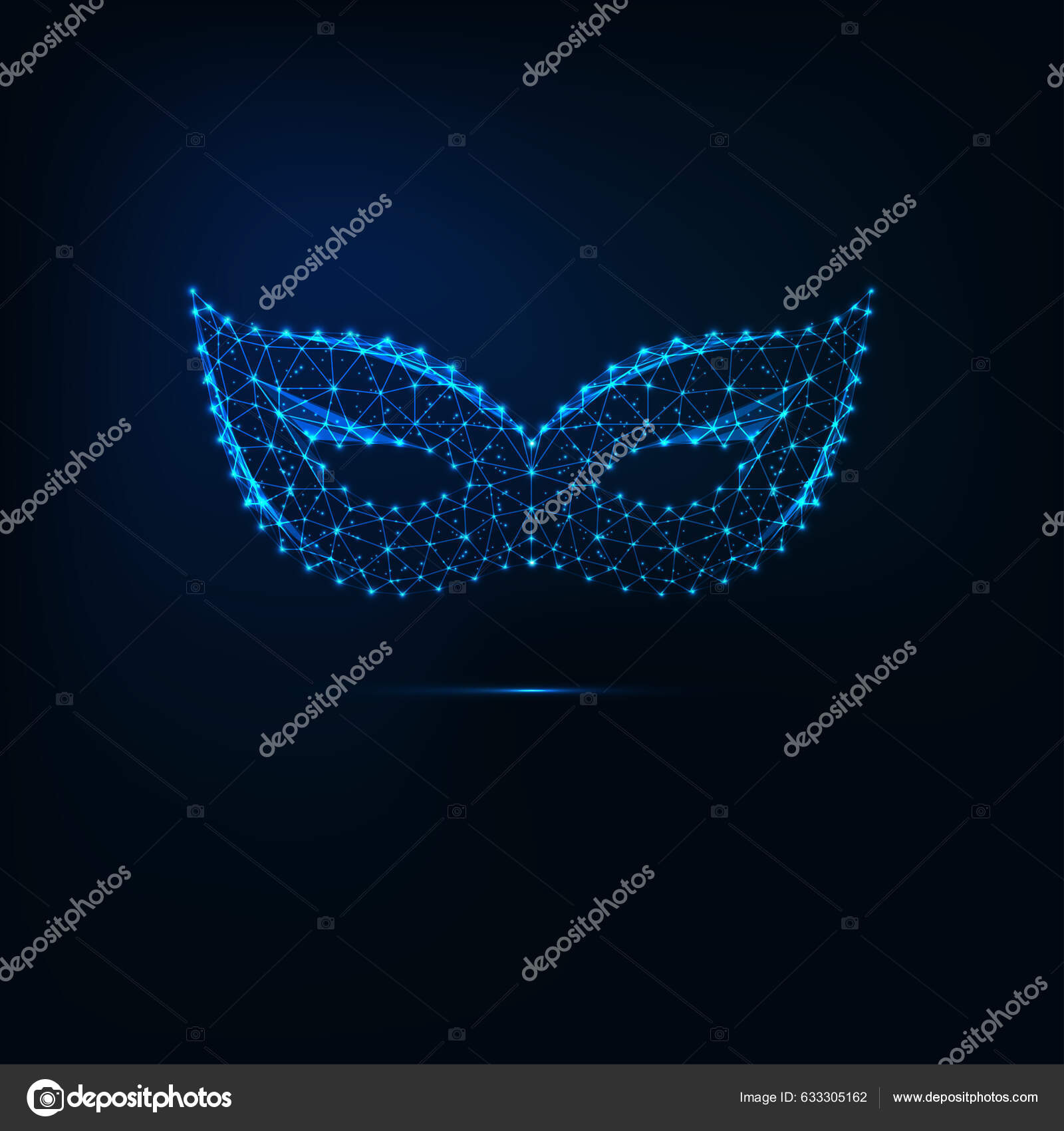 Glowing Low Polygonal Carnival Masquerade Mask Made Lines Stars ...