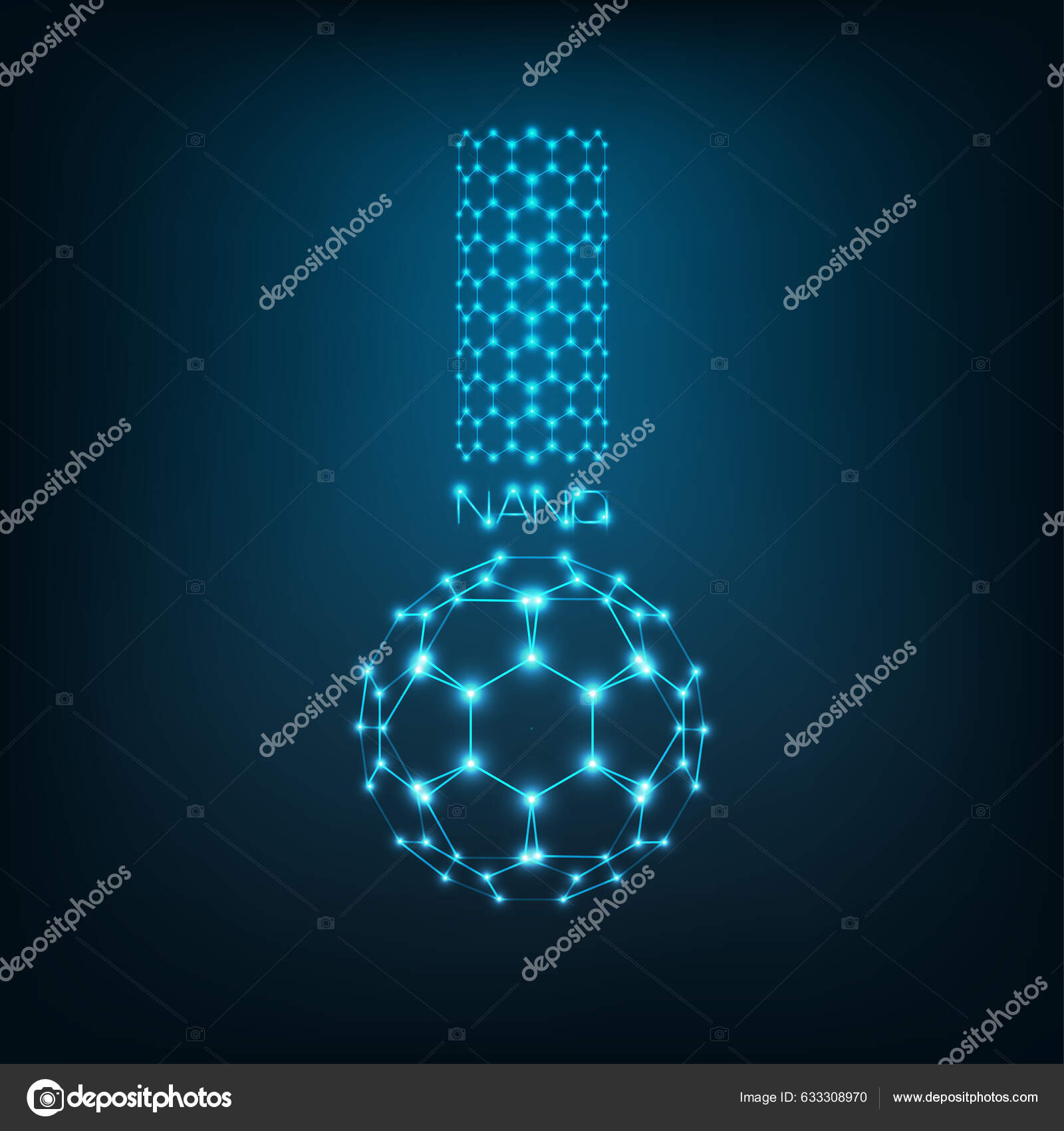 Nanoscience Nanotechnology Concept Carbon Nanotube Buckyball Fullerene ...