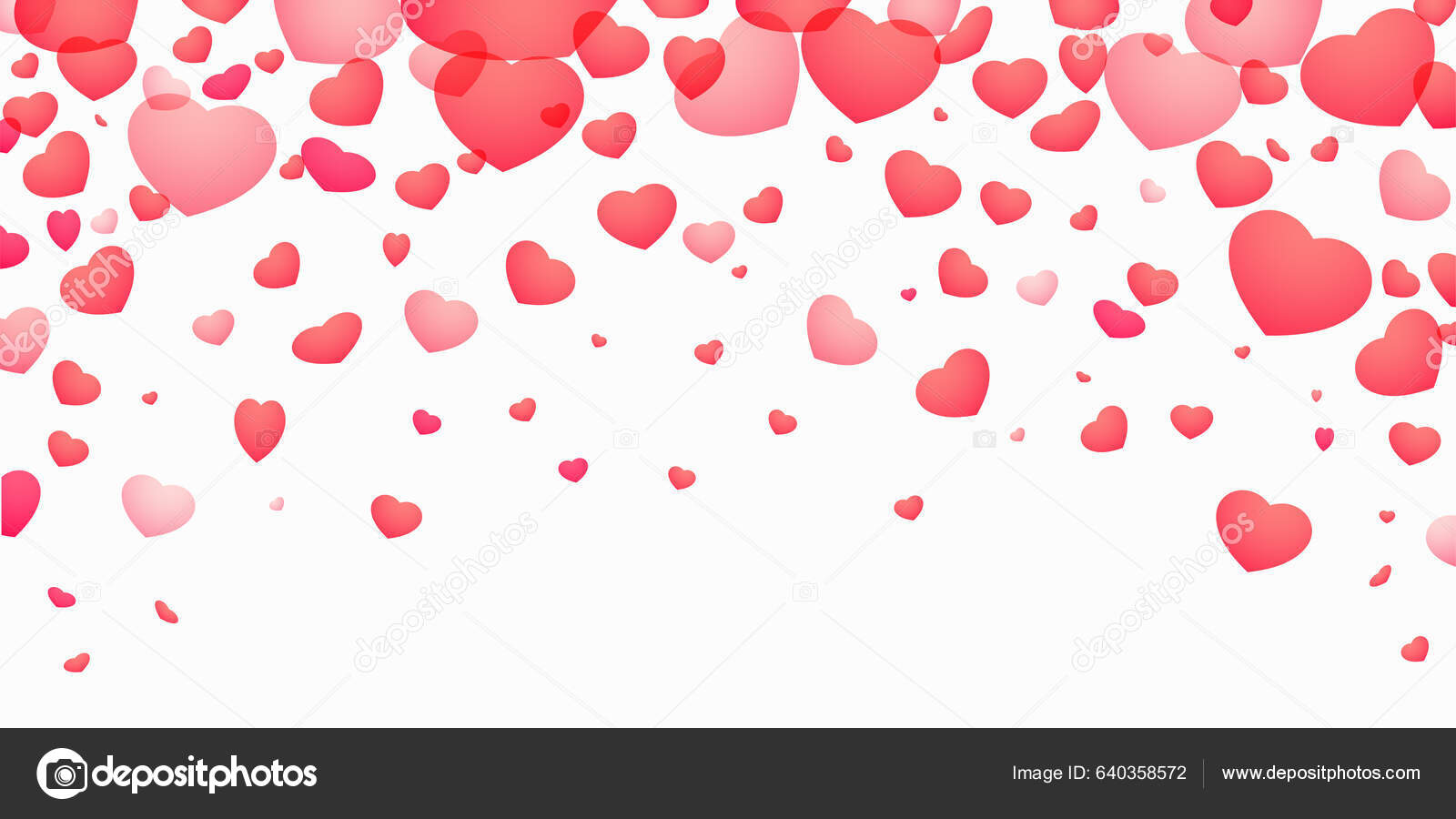 Hearts Falling Vector Illustration Wedding Valentines Day Decor Design ...