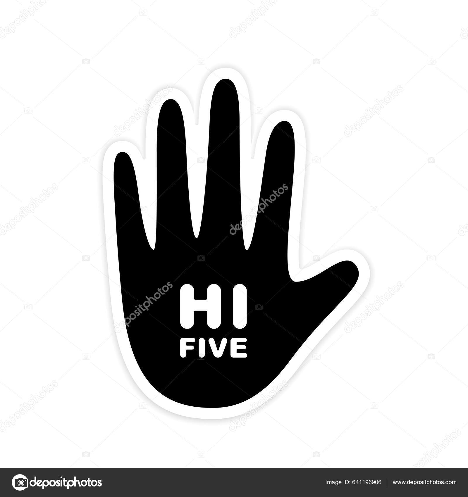 Hand Print Text Five Sticker Illustration Stock Vector by ©tutti ...