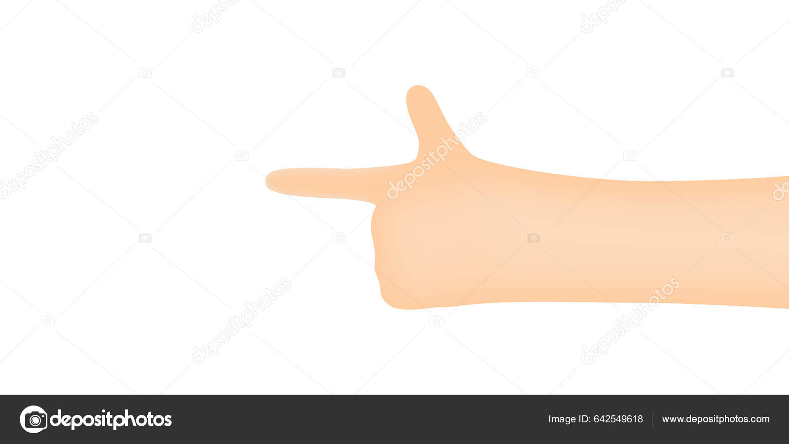 Finger Pointing Something Isolated White vektor av ©tutti_fruttii 642549618