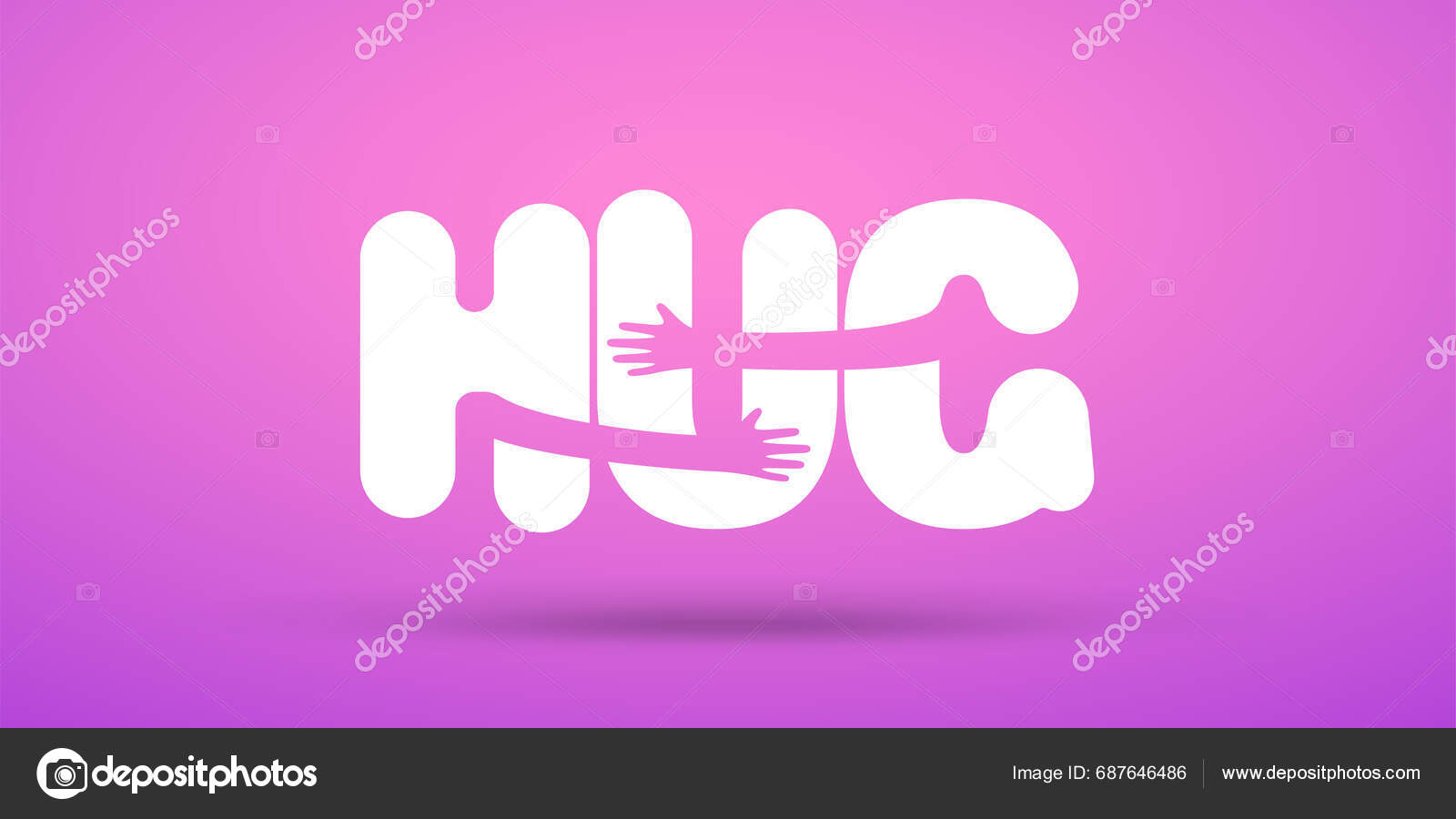 Hands Hugs Word Hug Vector Illustration Stock-Vektorgrafik von ©tutti ...