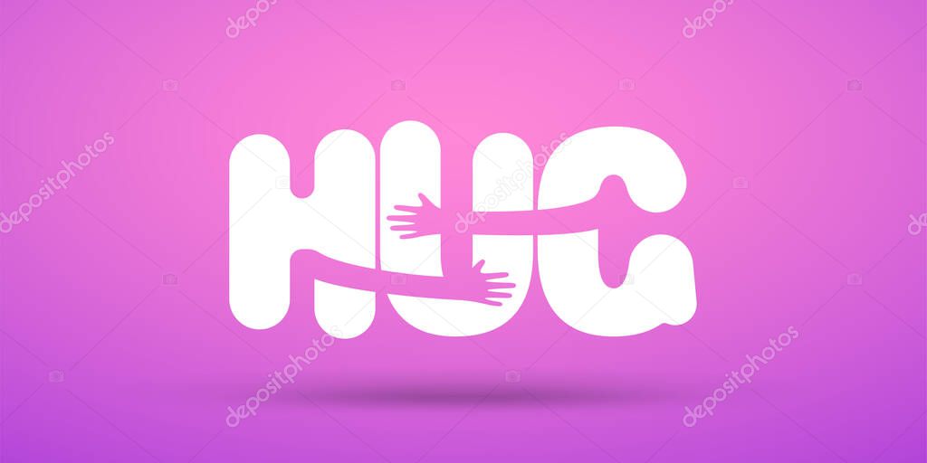 Hands Hugs Word Hug Vector Illustration Vector de stock por ©tutti ...