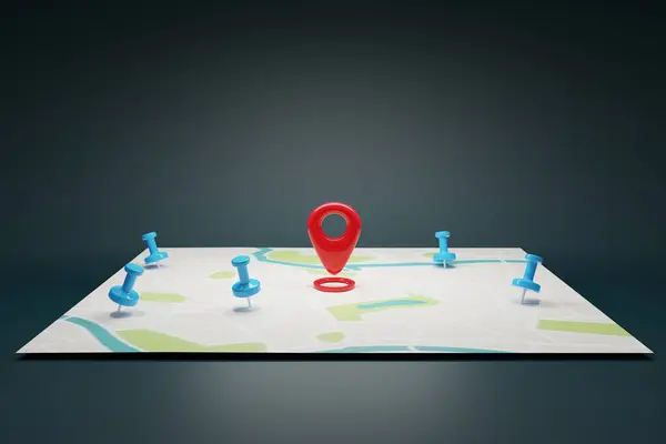 Símbolo de ubicación azul signo de icono de pin o mapa de localización ...