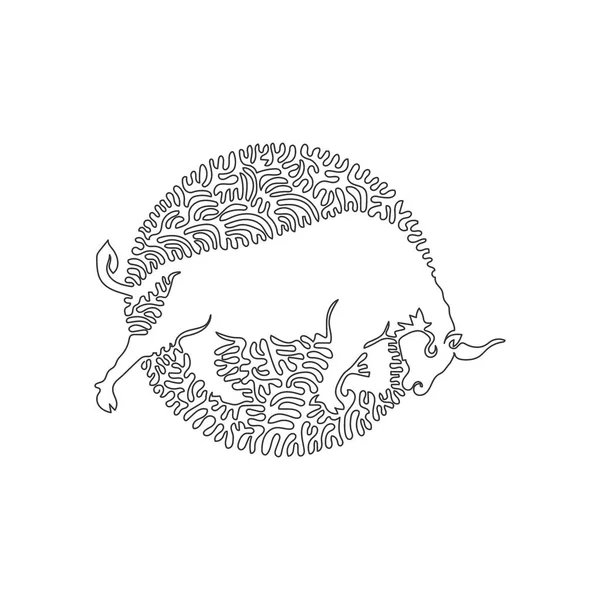 Continuous One Curve Line Drawing Exotic Reptiles Abstract Art Circle Vector de stock por ...