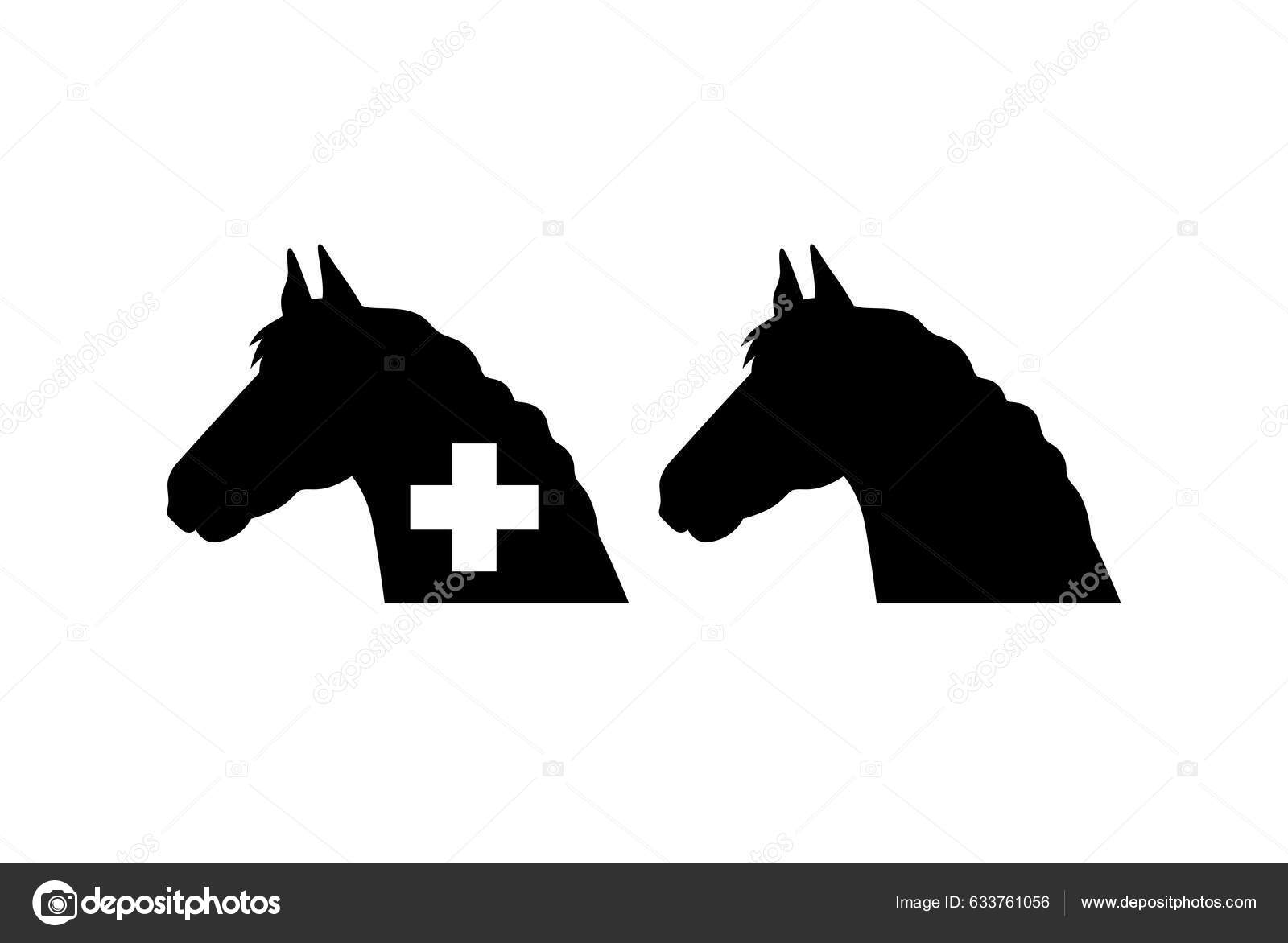 Pferdekopfprofil Silhouettenvektor Logo Der Tierklinik Mit ...