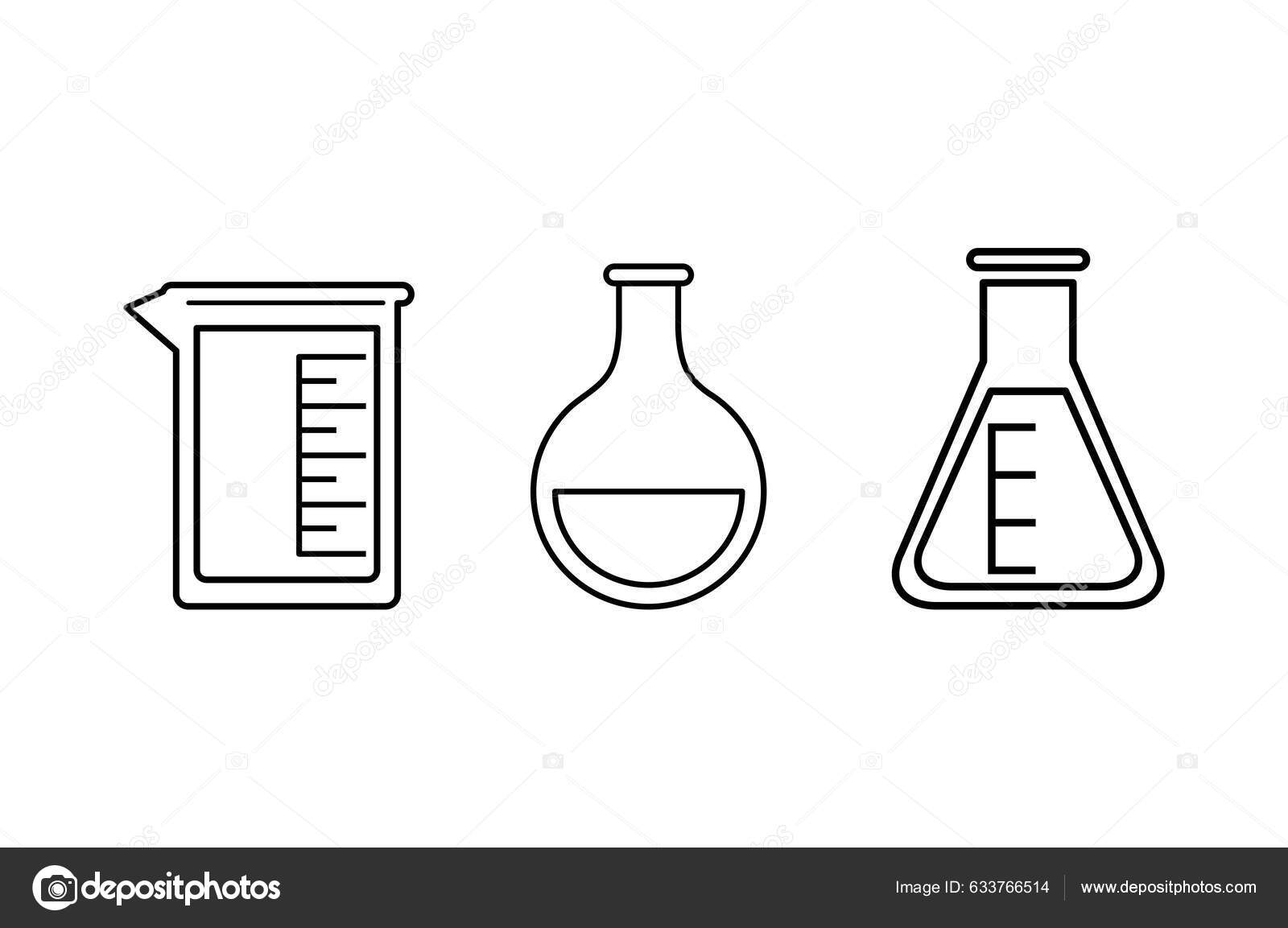 Chemistry Laboratory Glassware Icon Set Vector Scientific Chemistry ...