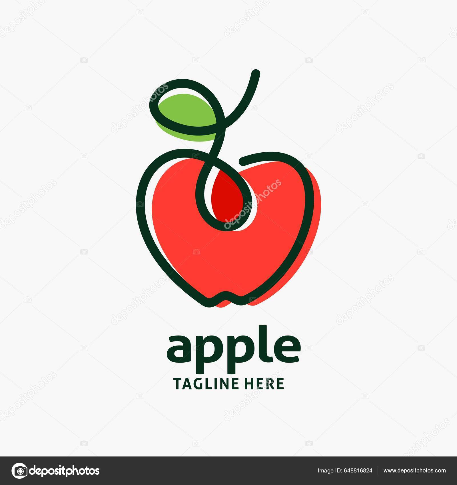 Image vectorielle Modèle Ligne Logo Pomme Fruits par ©Niffhans - 648816824