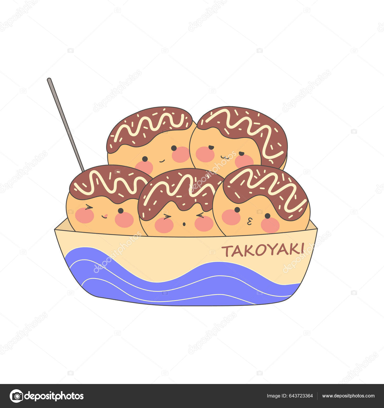 Kawaii Takoyaki Boat Shaped Container Japanese Cuisine Cute Cartoon ...