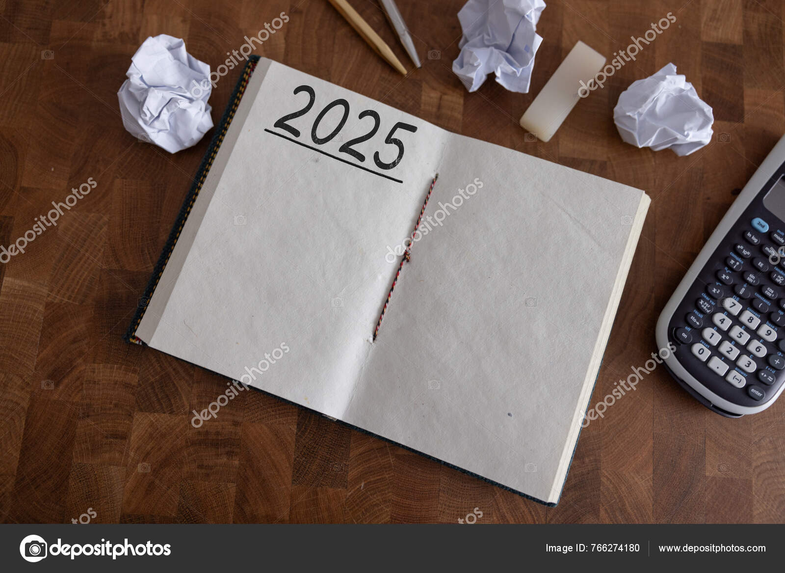 New Year Resolutions 2025 Desk 2025 Goals List Notebook Tea — Stock ...