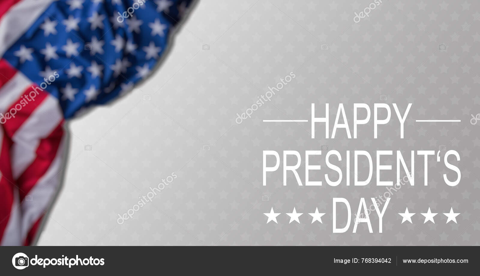 Happy Presidents' Day Text Blue Bokeh Lights Texture Background ...