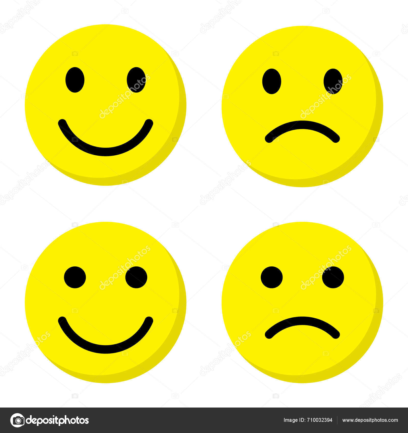 Glad Trist Ansigt Emoji Ikon Gul Emoticon Koncept Stockvektor af ©Elsa ...
