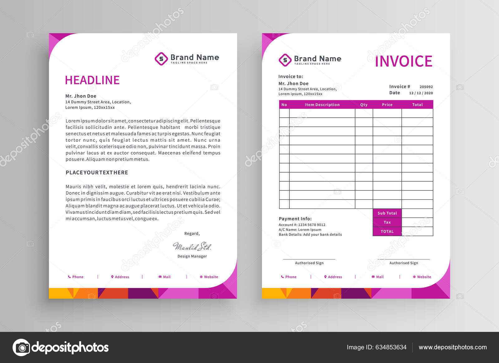 Modern Invoice Design White Background Stock Vector by ©maulidiah 634853634