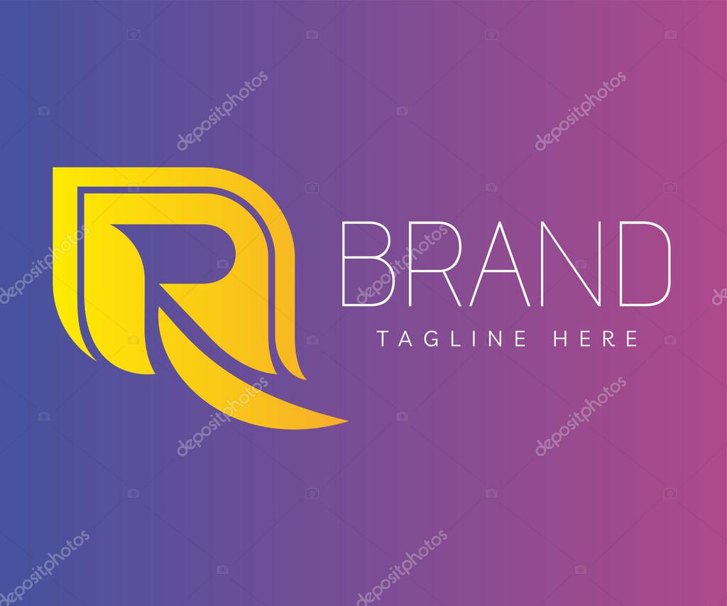 Letter R logo icon design template elements. Creative logo with initial ...