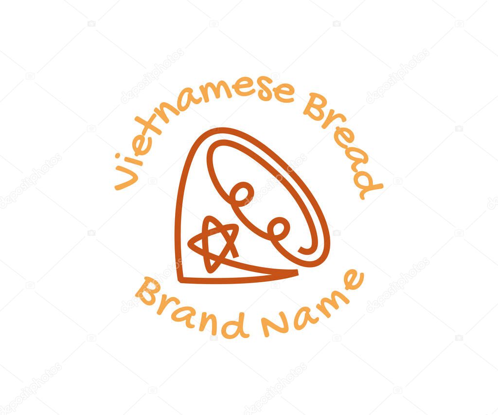 Diseño del logotipo del pan. Logotipo insignia de pan vietnamita y ...