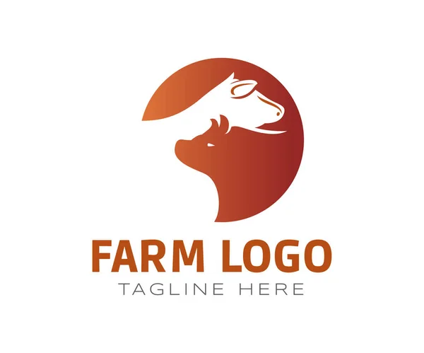 Farm animal logo Vektor Stok, Ilustrasi Farm animal logo Bebas Royalti ...