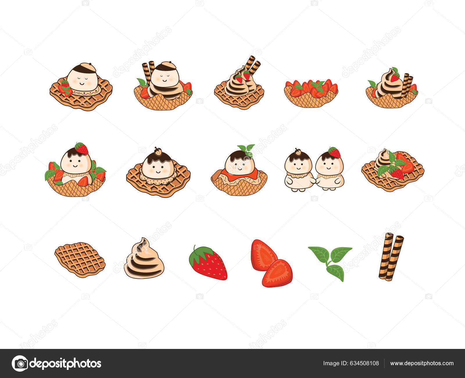 Vector Flat Cute Cartoon Character Illustration Concept Vector de stock ...