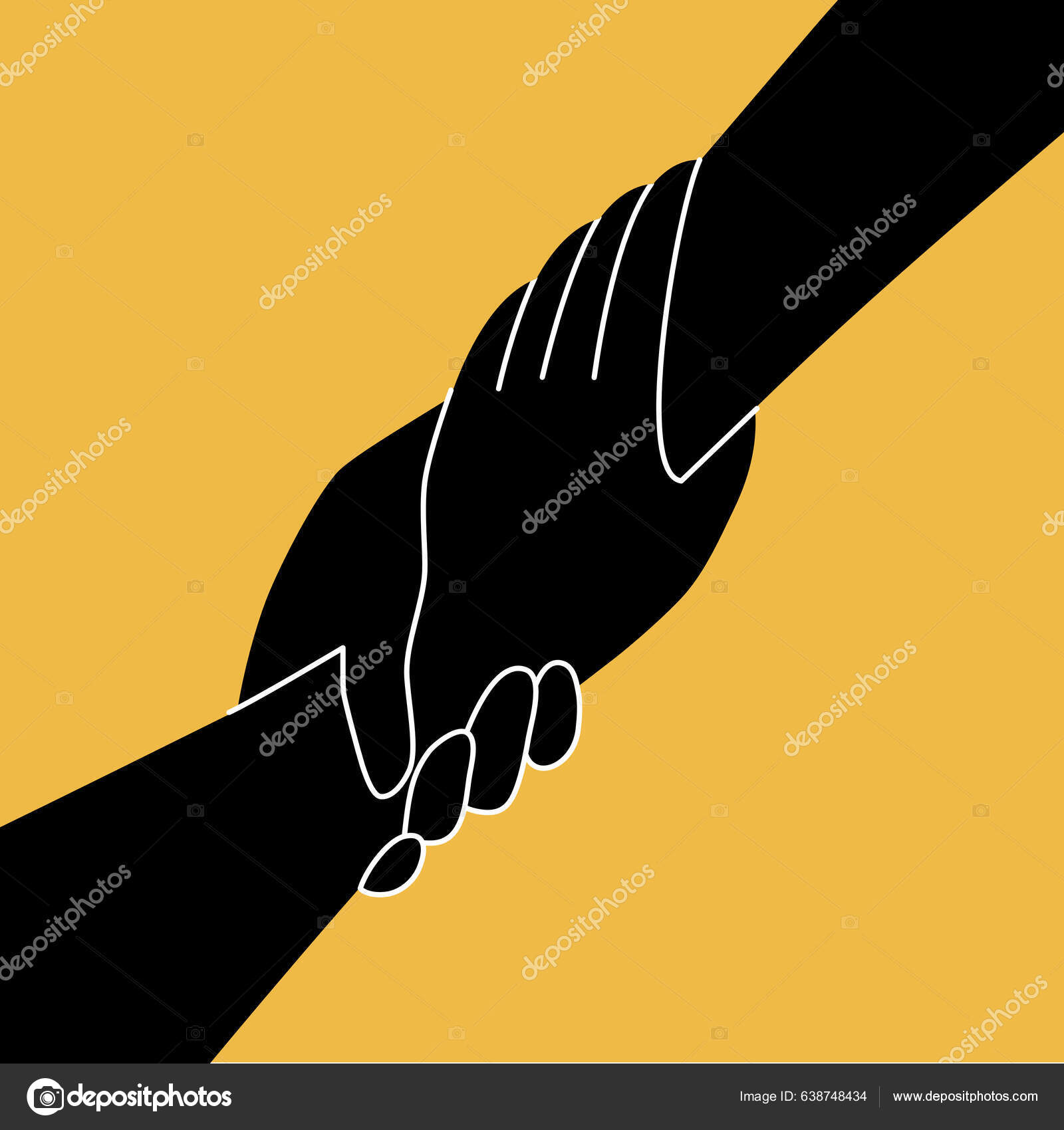Holding Hands Hand Helping Flat Vector Illustration Helping Support Concept Stock Vector by ...
