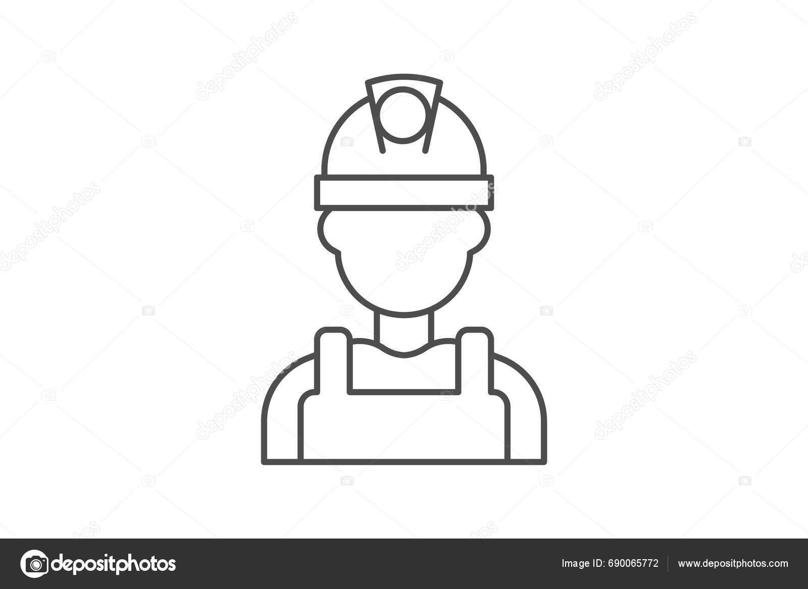 Engineer Line Icon Outline Illustration Vector Sign Isolated White ...